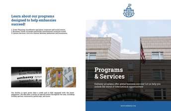 Instantly Launch Embassy Business with Editable Programs & Services Designs