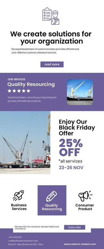 Launch Custom Workspace Business with Newsletters Editable Designs in ...