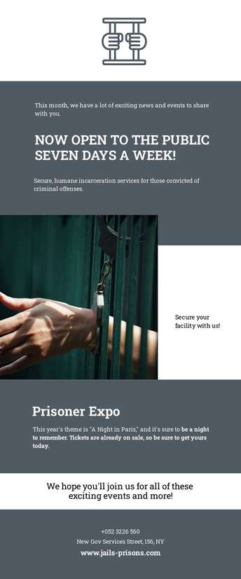 Top Newsletter Templates for Jails & Prisons Business - Get Now!