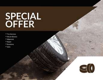 Instantly Create Editable Vouchers Designs for Your Tire Business