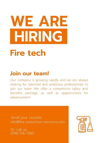 Launch Your Fire Protection Services with Recruitment Editable Designs!