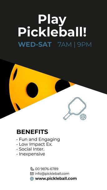 Launch Your Pickleball Business with Editable Activities Designs in Seconds