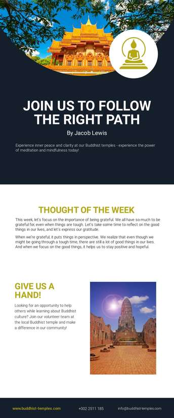 Top Newsletter Templates to Boost Your Buddhist Temples Business