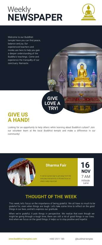 Top Newsletter Templates to Boost Your Buddhist Temples Business