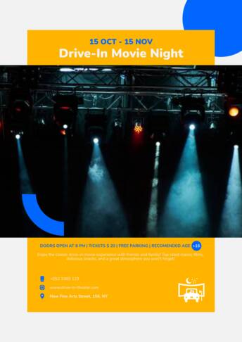 Launch Your Drive-In Theater Business with Editable Outdoor Banners