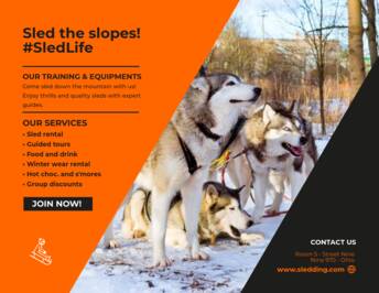 Boost Sledding Business: Unleash Branding Power with Editable Marketing ...