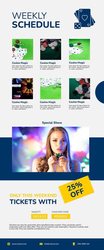 Create Casino Newsletters Designs in Seconds with Editable Templates