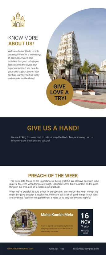 Optimize your Hindu Temples business with top Newsletter designs!